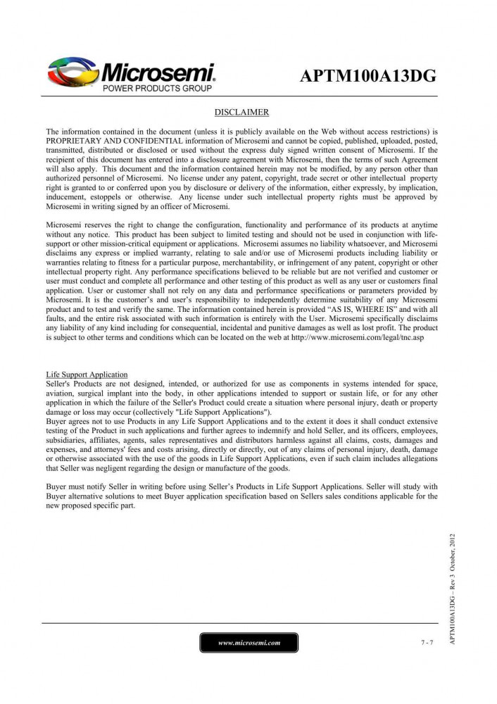 APTM100A13DG technical document page 7