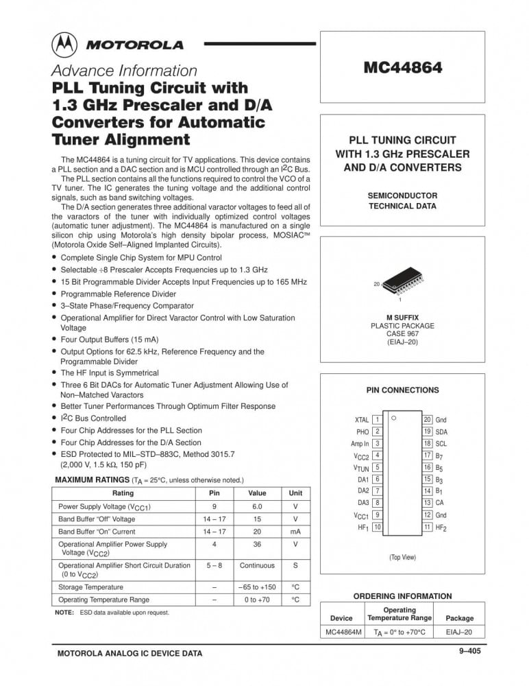 MC44864M datasheet page 1