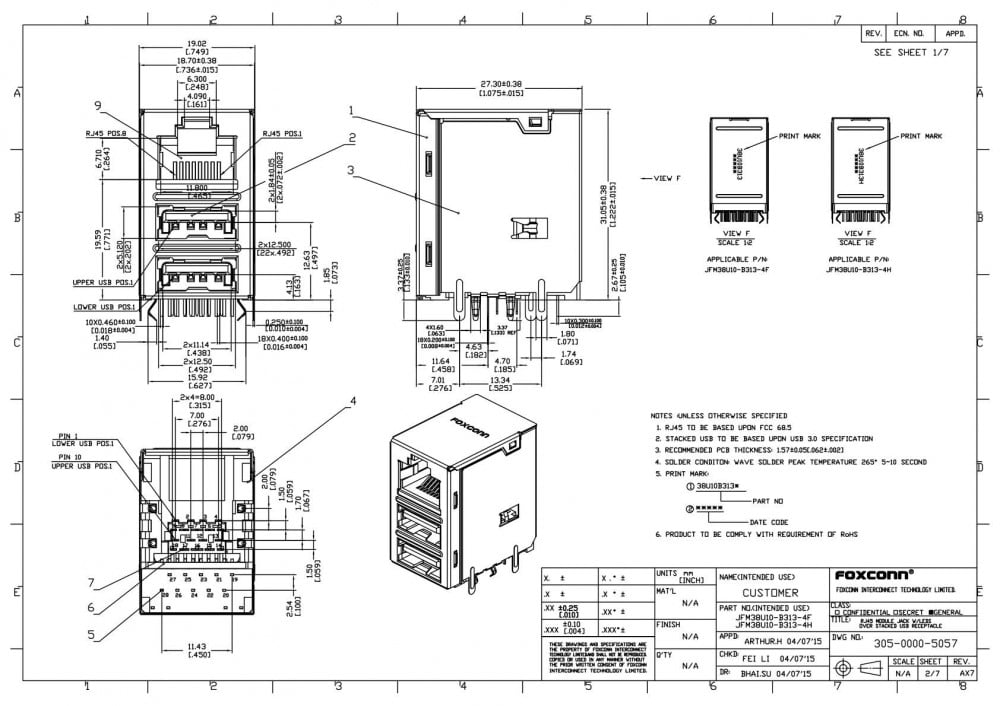 FOXCONN JFM38U1M-B313-4F drawing page 2