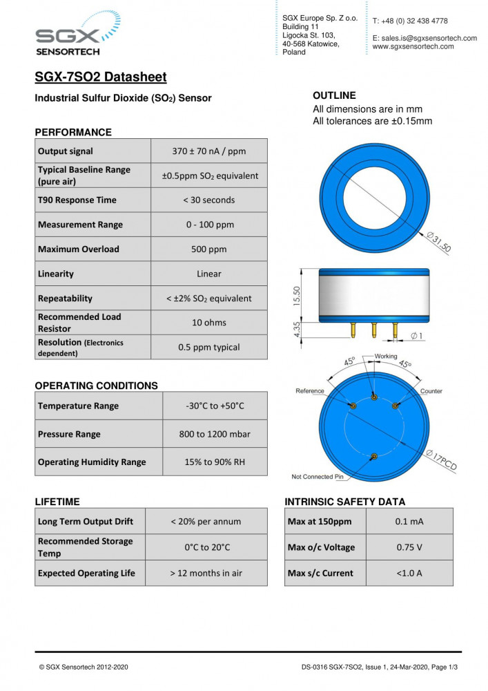 SGX-7SO2 datasheet page 1