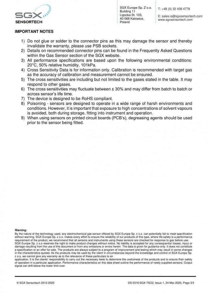 SGX-7SO2 datasheet page 3