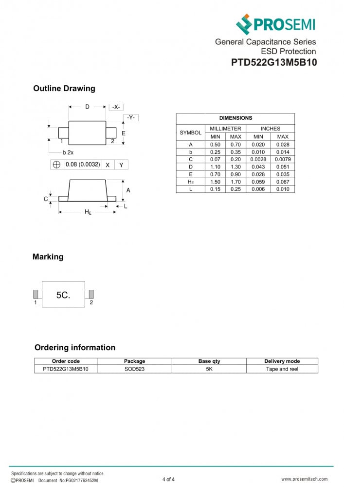 PTD522G13M5B10 datasheet page 4