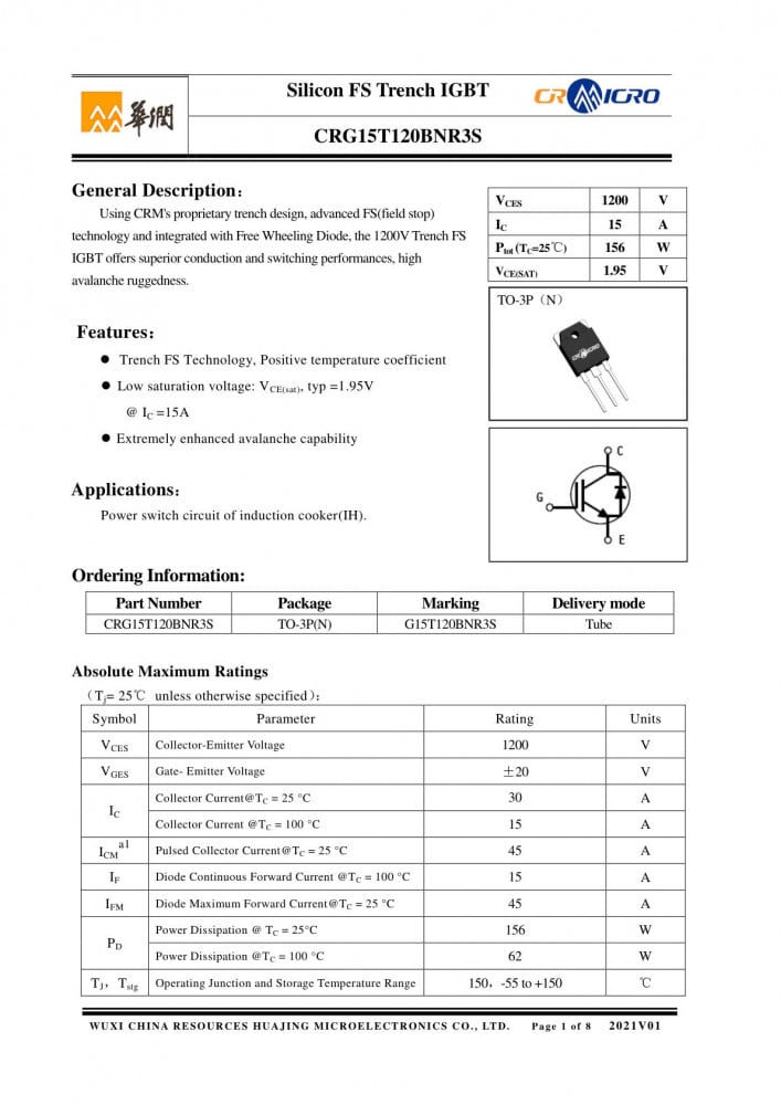 CRG15T120BNR3S datasheet page 1