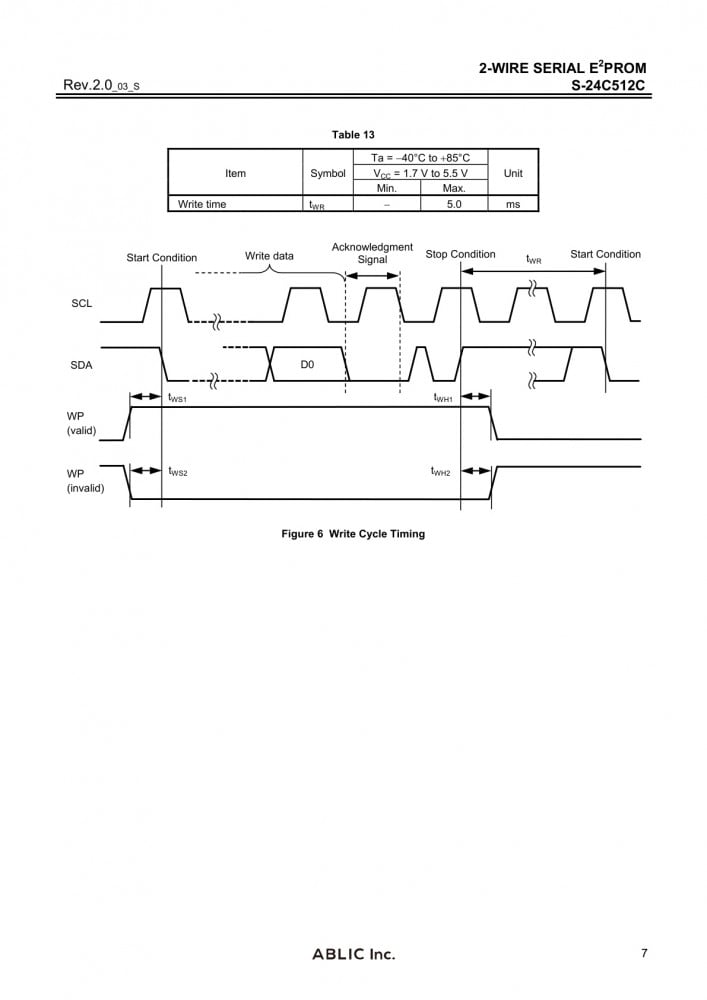 ABLIC S-24C512C datasheet page 7