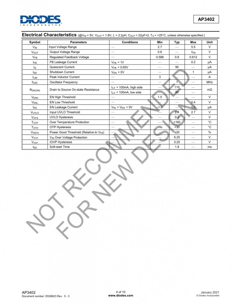 AP3402KTTR-G1 datasheet page 4