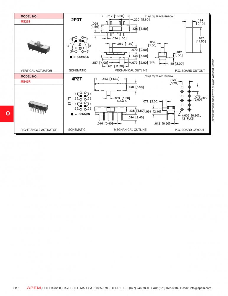 APEM MS13 datasheet page 3