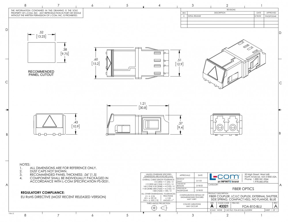 FOA-810-BLU technical drawing preview