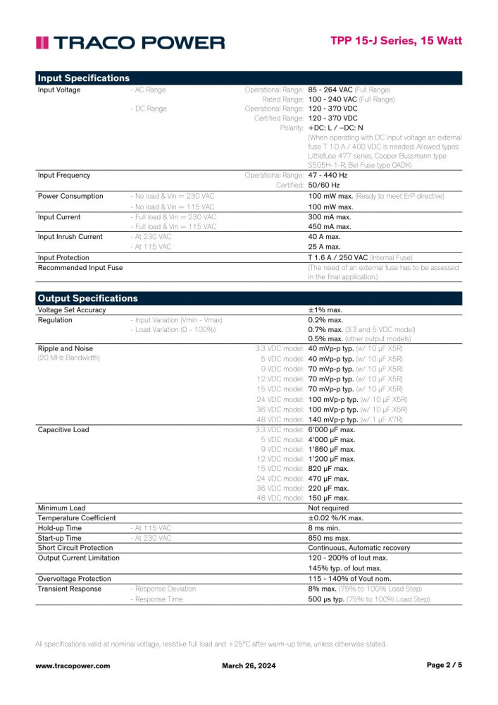 TPP 15-J technical document, page 2