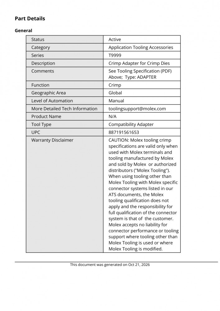 Molex 638018906 tooling document, page 2