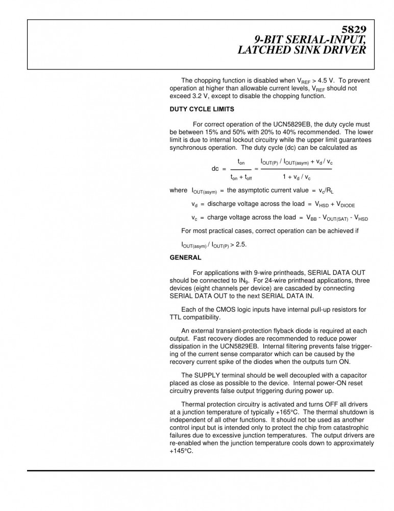 UCN5829EB datasheet page 9