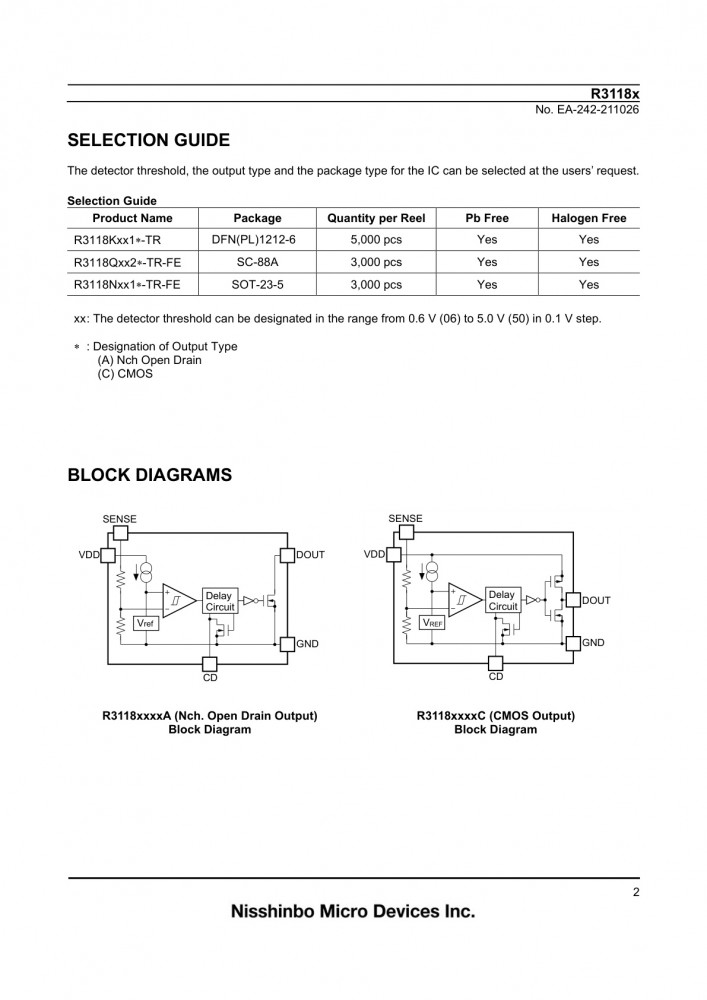 R3118 datasheet page 2
