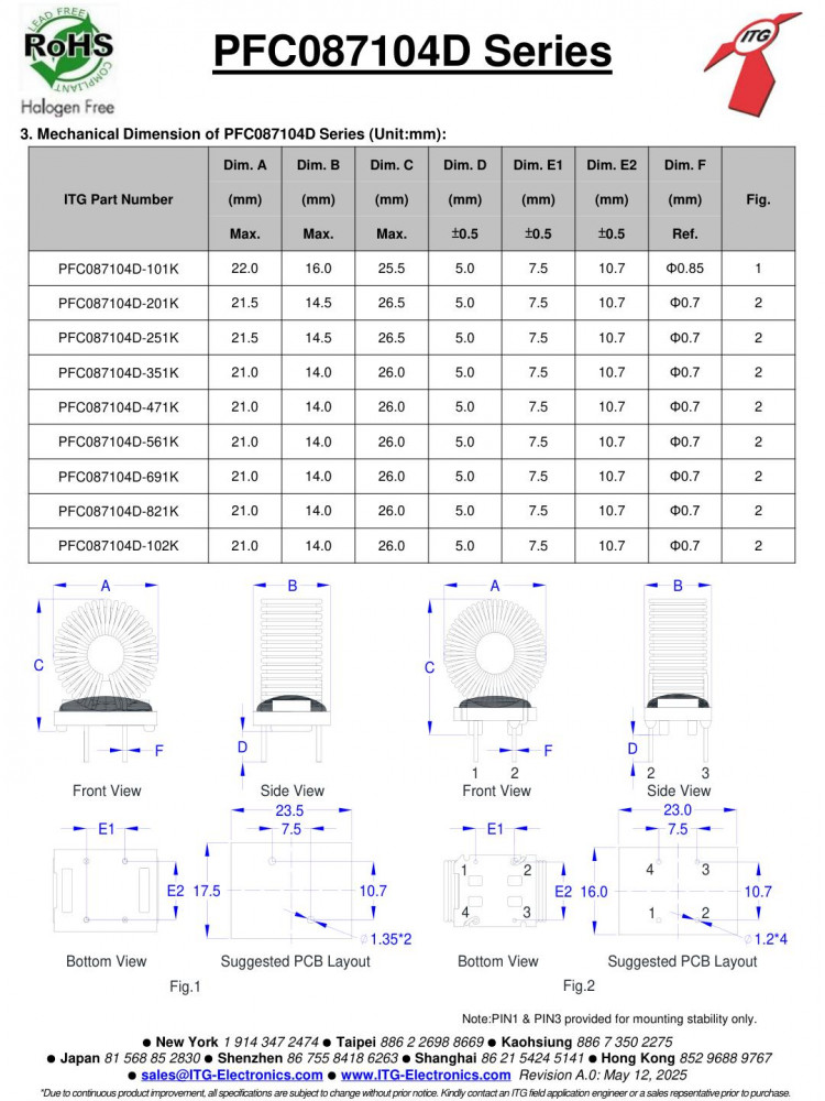 PFC087104D technical document page 2