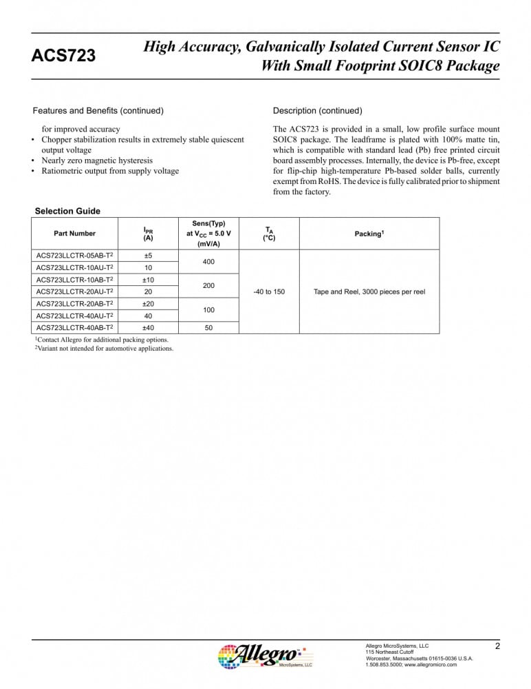 ACS723 datasheet page 2