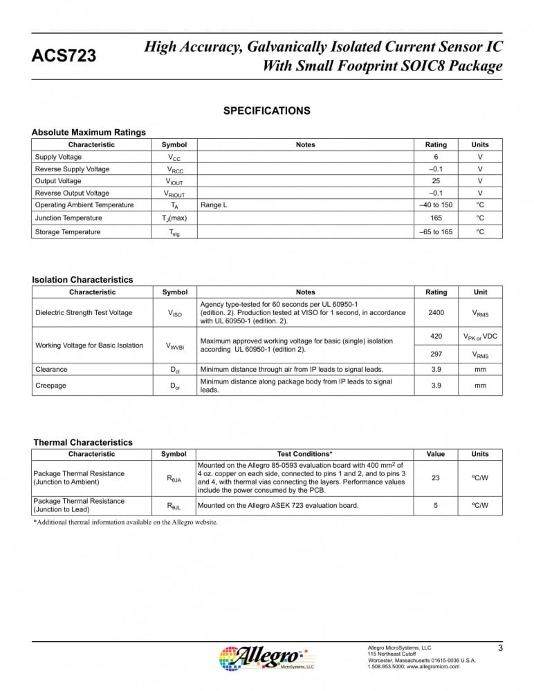 ACS723 datasheet page 3