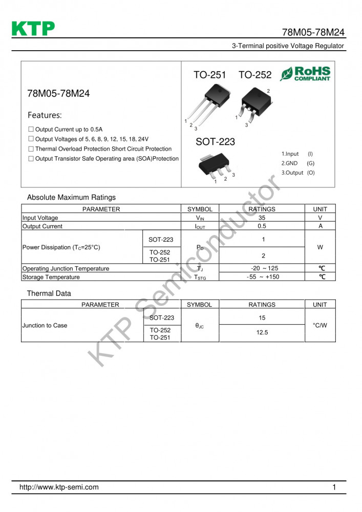 KTP 78M15 datasheet page 1