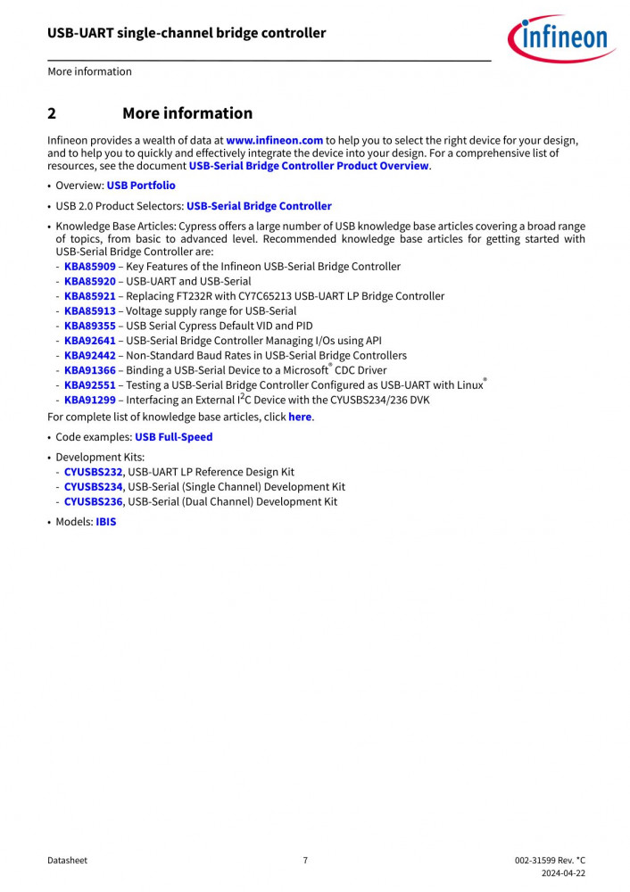 CY7C65223 technical document page 7