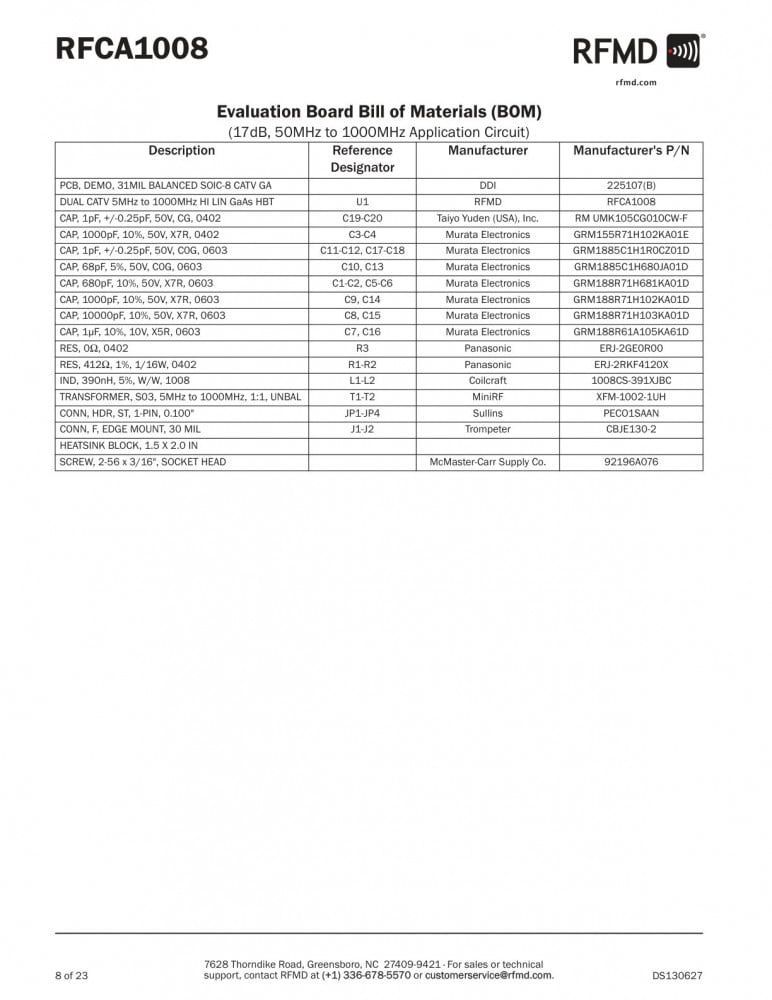 RFCA1008 technical document page 8