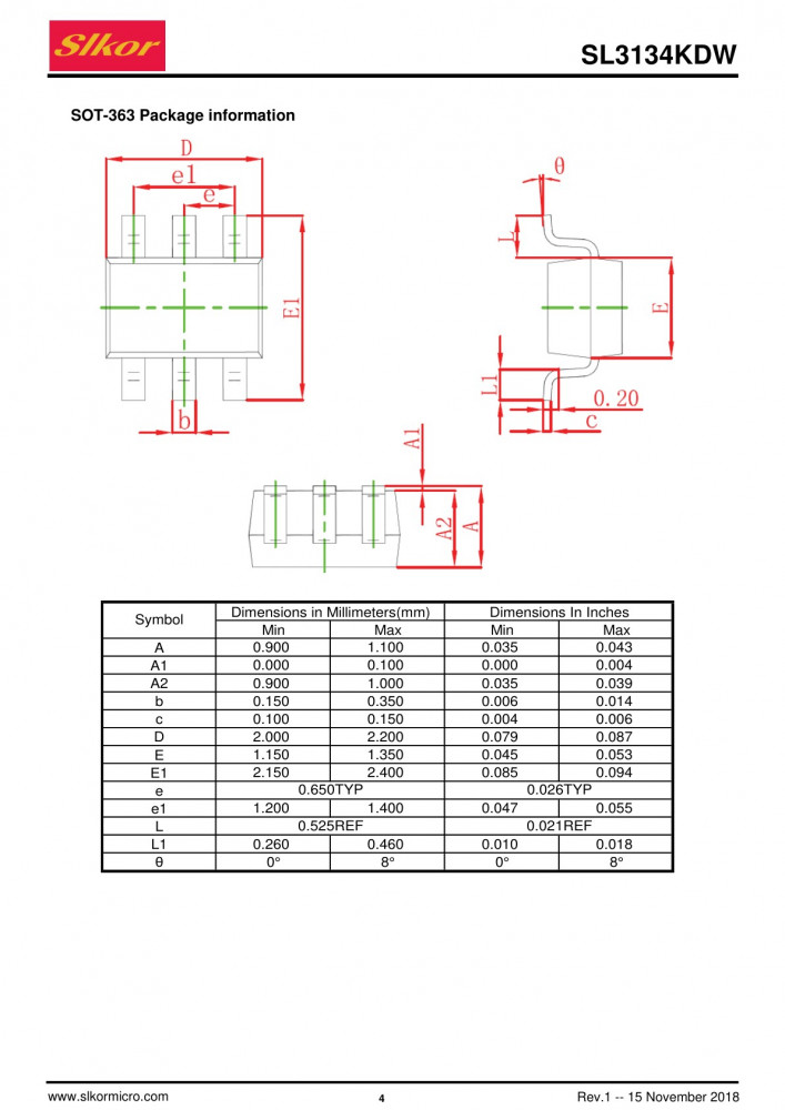 SL3134KDW datasheet page 4