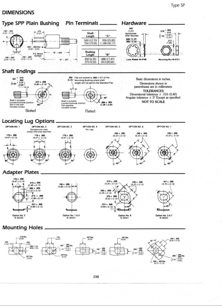 Honeywell Type SP potentiometer documentation page 6
