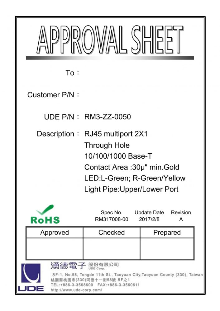 RM3-ZZ-0050 technical document page 1