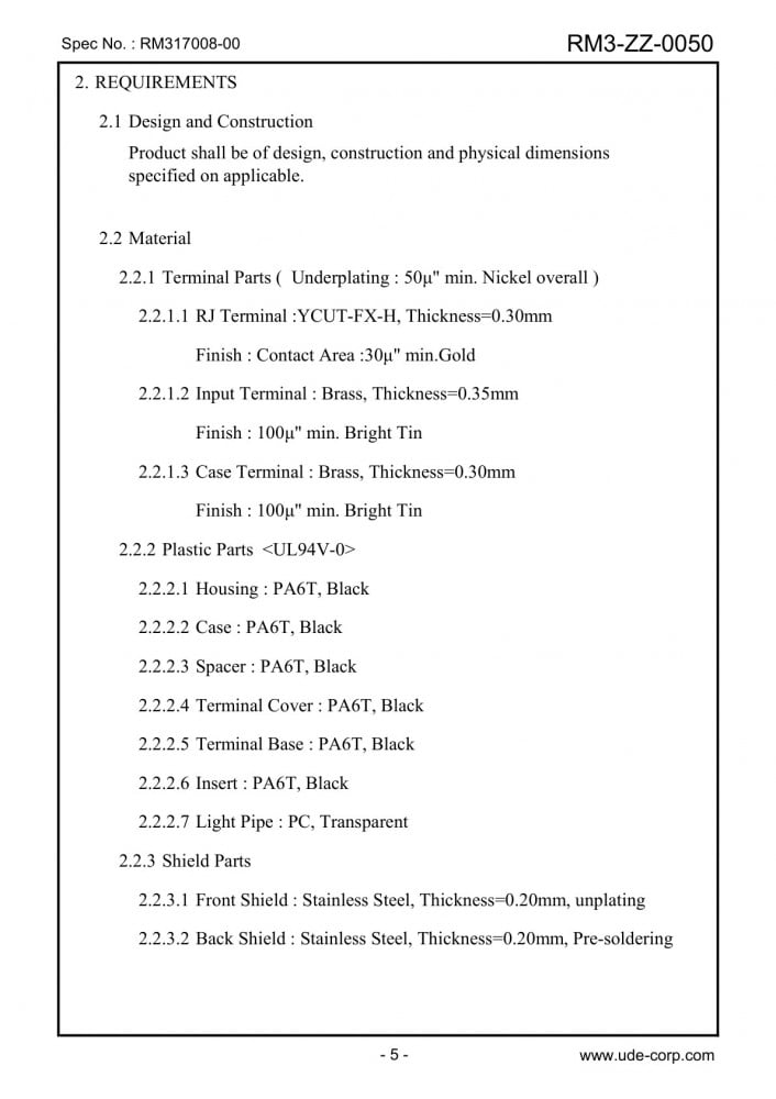 RM3-ZZ-0050 technical document page 6