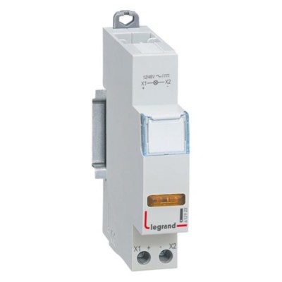 CX³ - LED indicator blue 12/48V~/= - 1 module DIN rail - Non replaceable long-life LED - IP20 distribution board status indication
