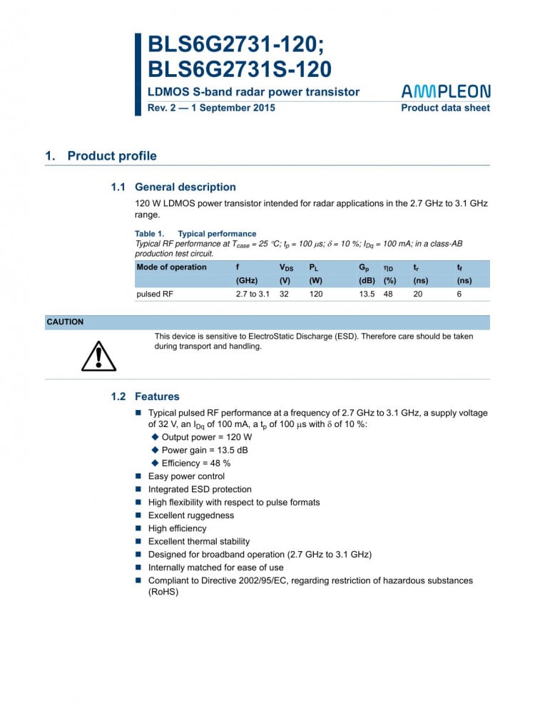 BLS6G2731S-120 datasheet page 1