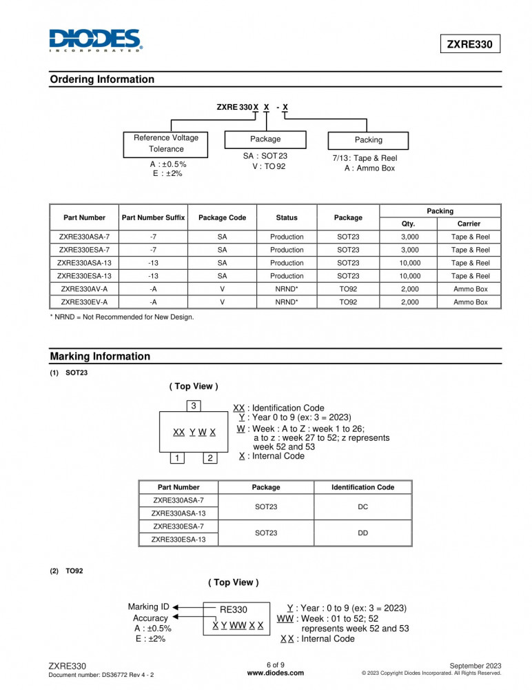 ZXRE330ESA-7 datasheet page 6