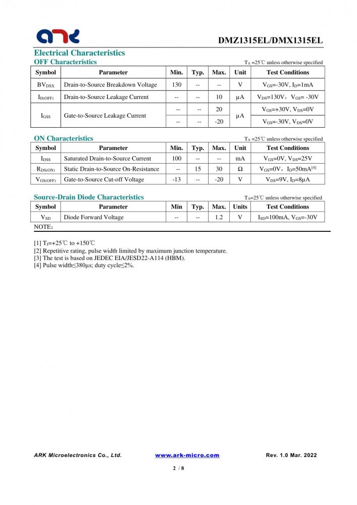 DMX1315EL datasheet page 2