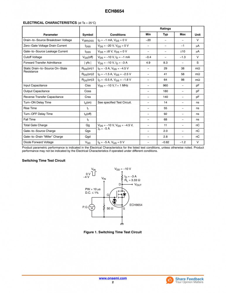 ECH8654 datasheet page image 2