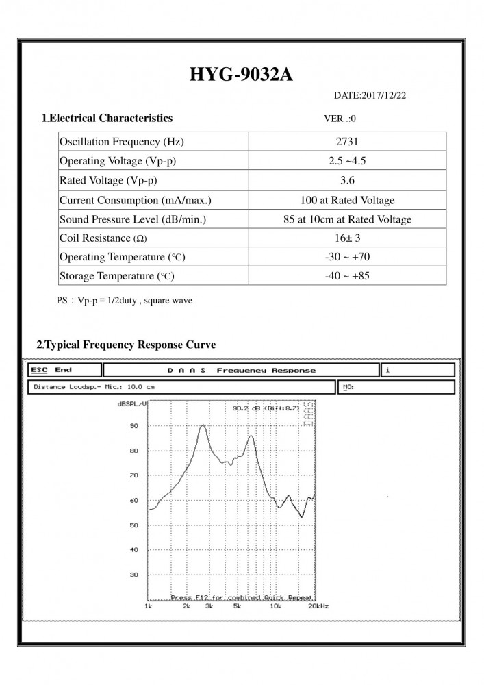 HYG-9032A specification page 2