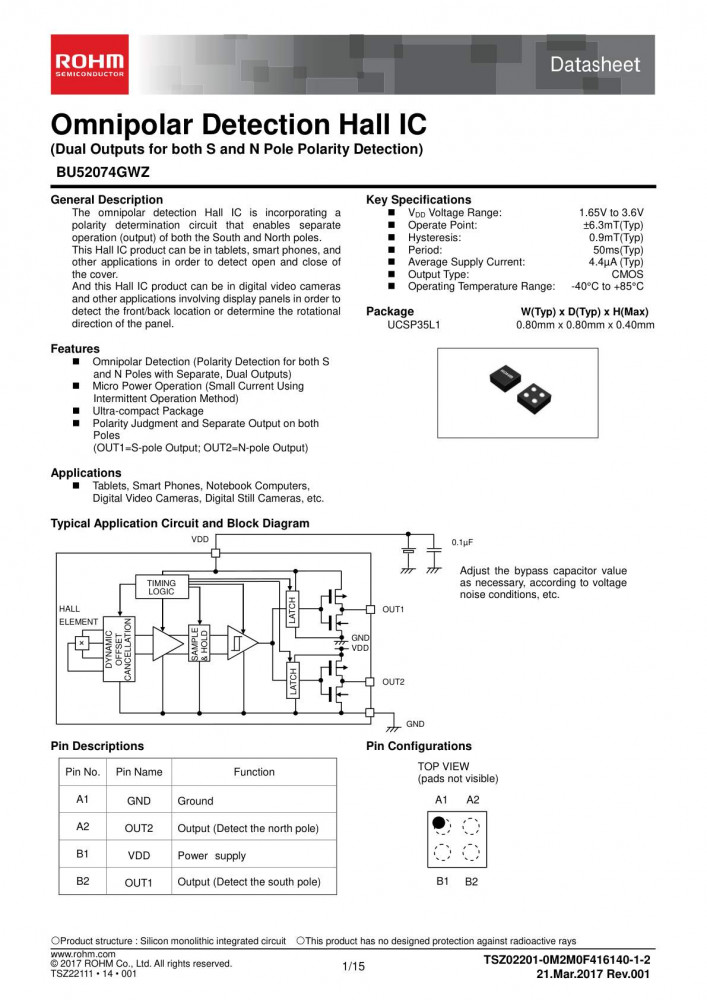 BU52074GWZ-E2 datasheet page 1