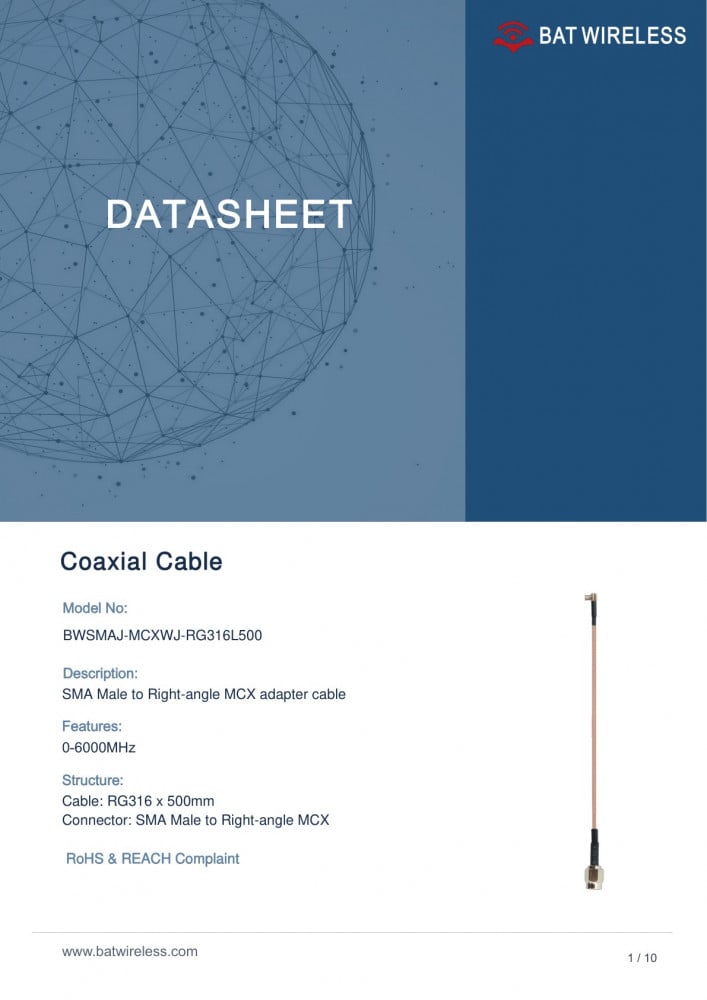 BWSMAJ-MCXWJ-RG316L500 datasheet page 1