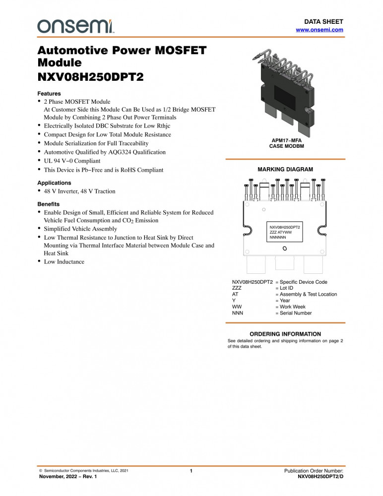 NXV08H250DPT2 datasheet page 1