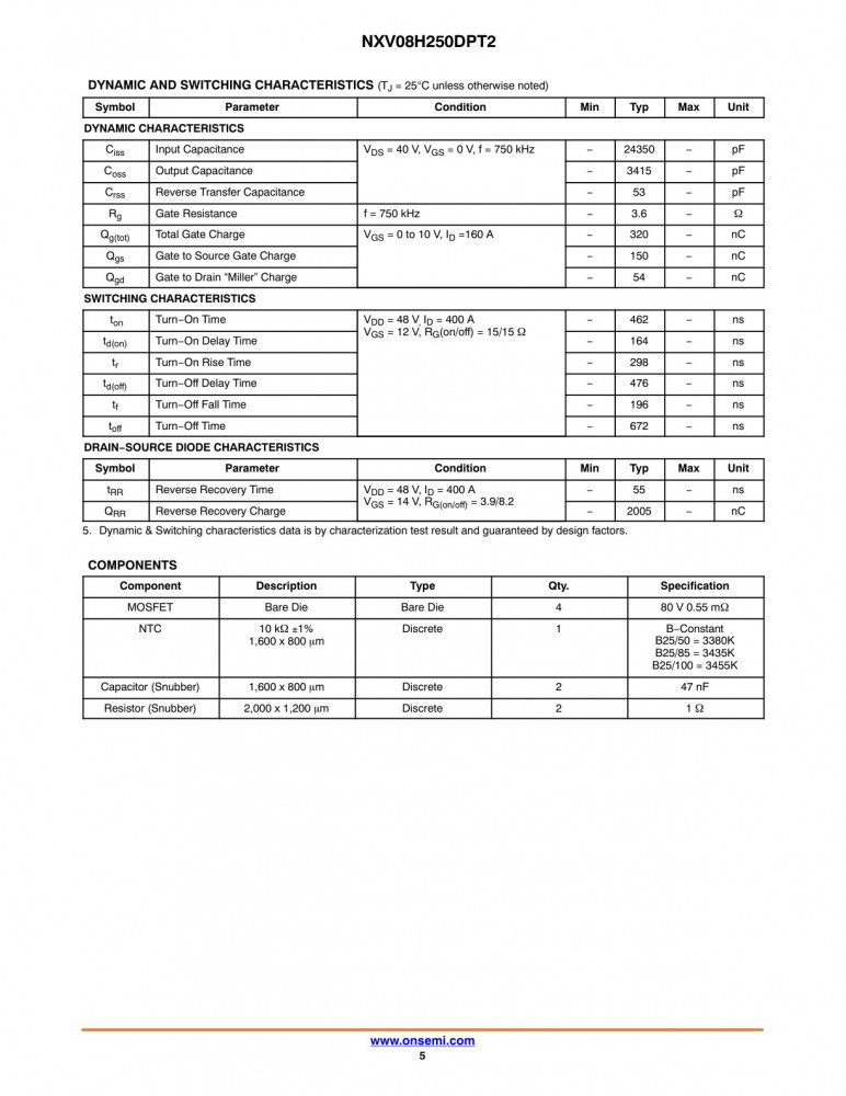 NXV08H250DPT2 datasheet page 5