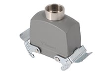 Heavy-Duty Harsh Environment (HE) Single Lever Surface Mount Housing, Die-cast Aluminum, with 1 Lever, with Gasket, Size 6B «44x27», M20x2 Thread, Black