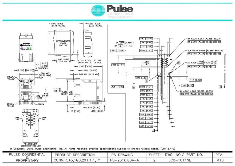 JC0-1011NL technical drawing page 2