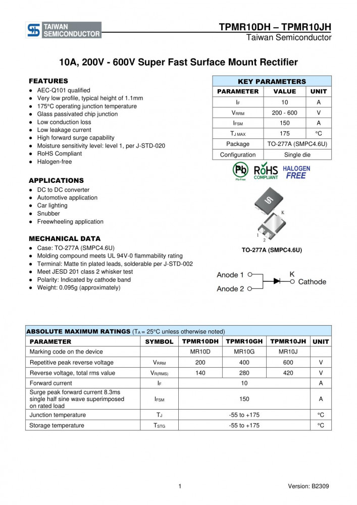 TPMR10GH datasheet page 1