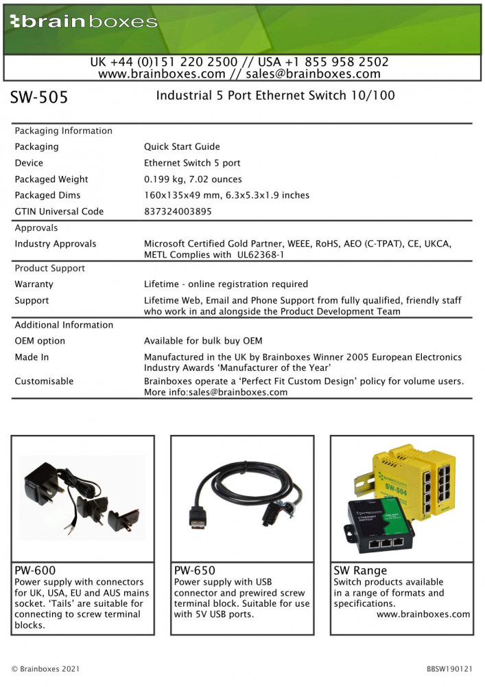 SW-505 product document image 4