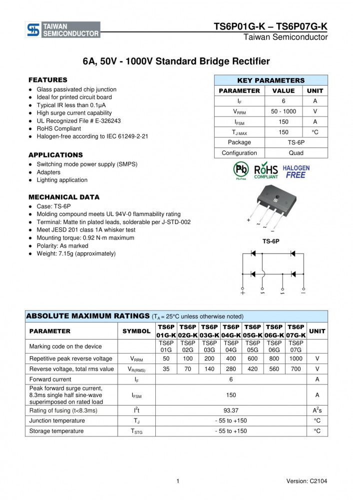 TS6P04G-K datasheet page 1