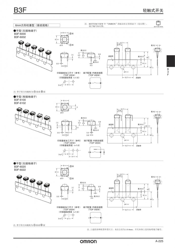 OMRON B3F series document page 7