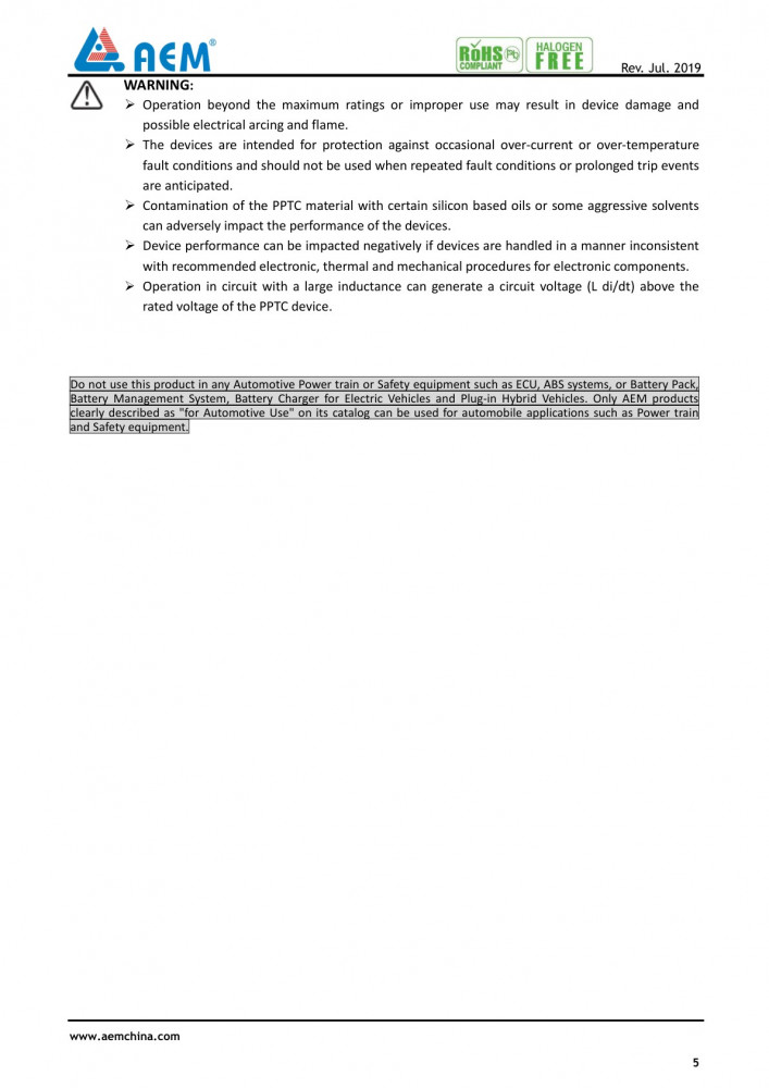 AEM PMS series datasheet page 5
