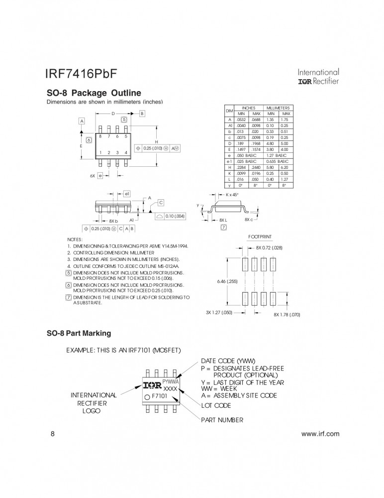 IRF7416 technical document page 8