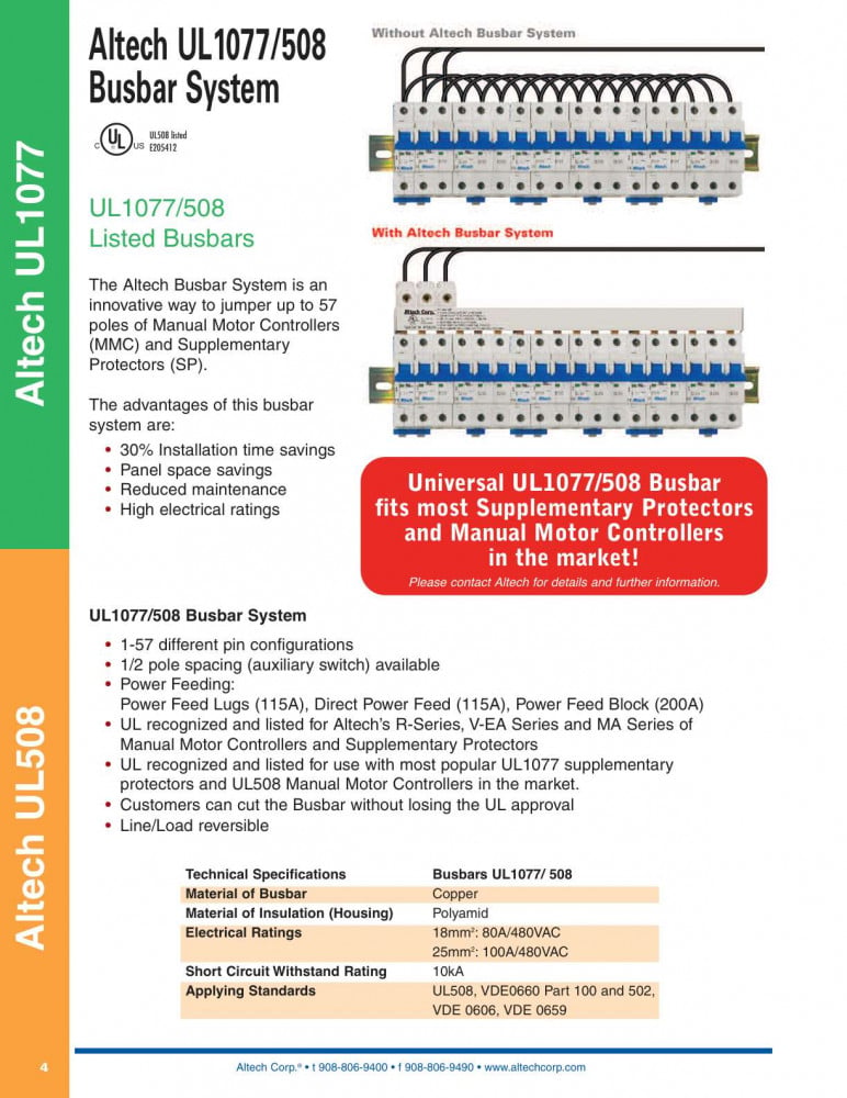 Altech busbar system document page 1