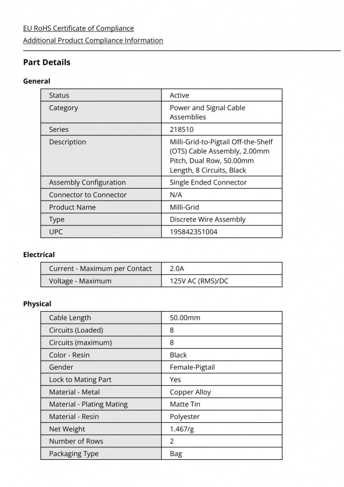 MOLEX 2185101080 drawing preview, page 2