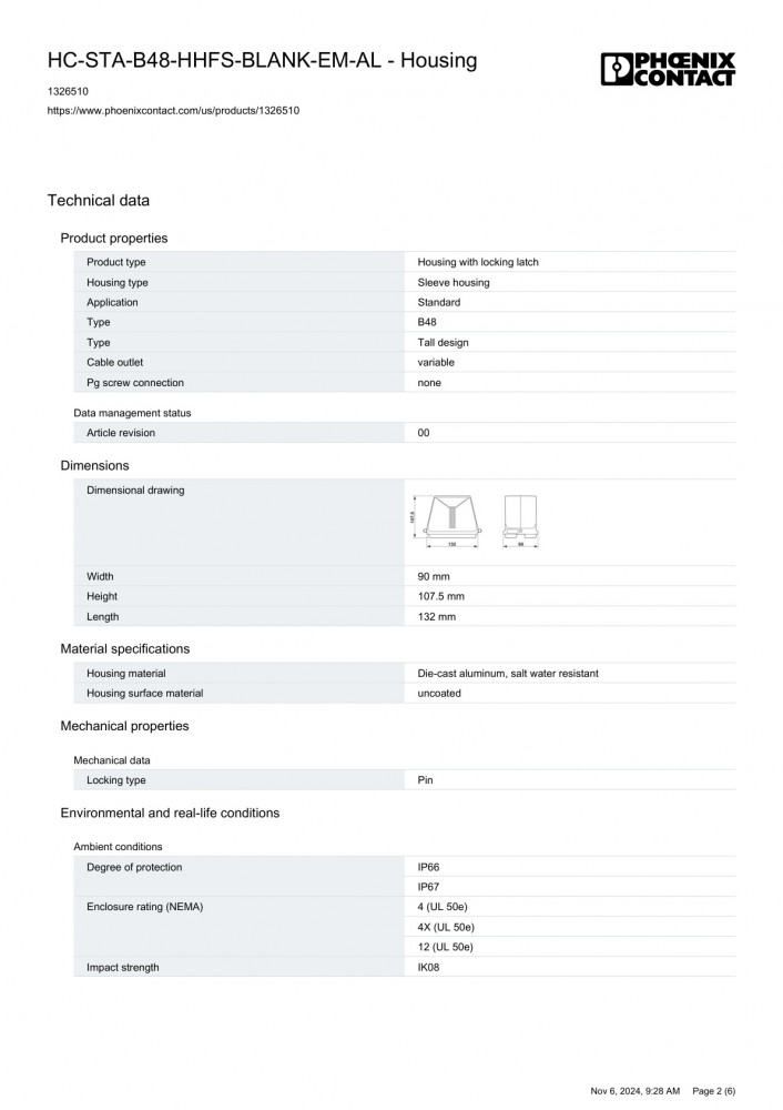 Phoenix Contact 1326510 technical document page 2
