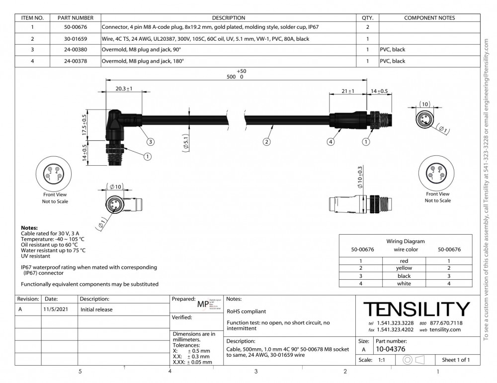 Tensility International 10-04376 product drawing