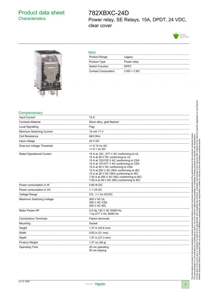 782XBXC24D technical document page 1