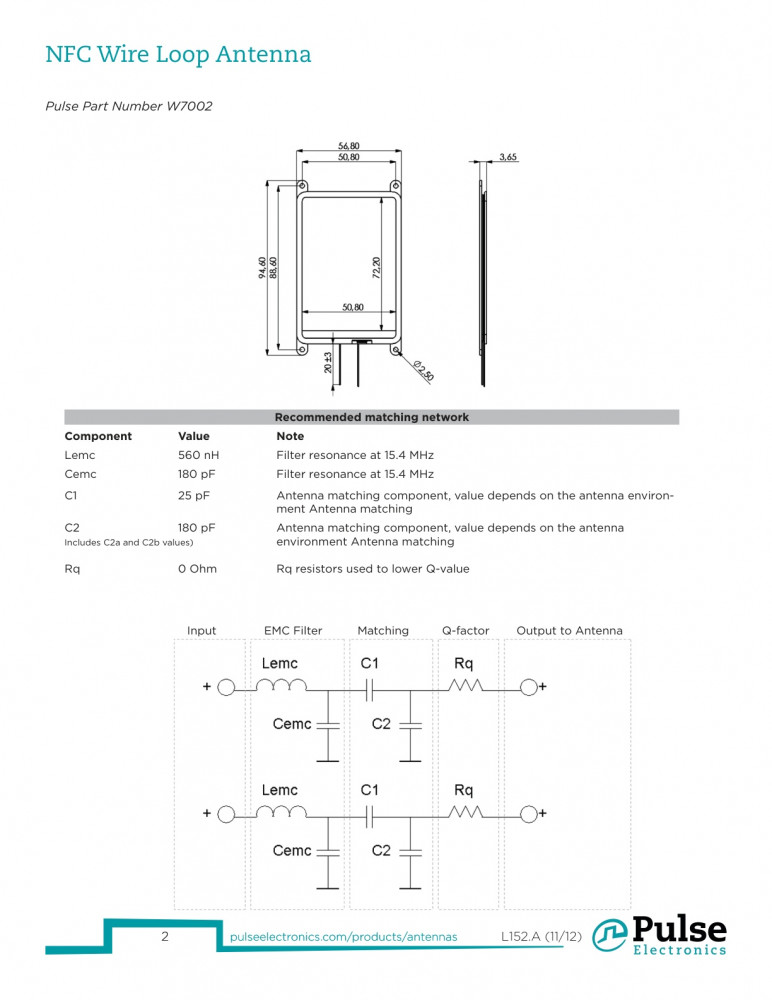 PULSE W7002 technical document page 2