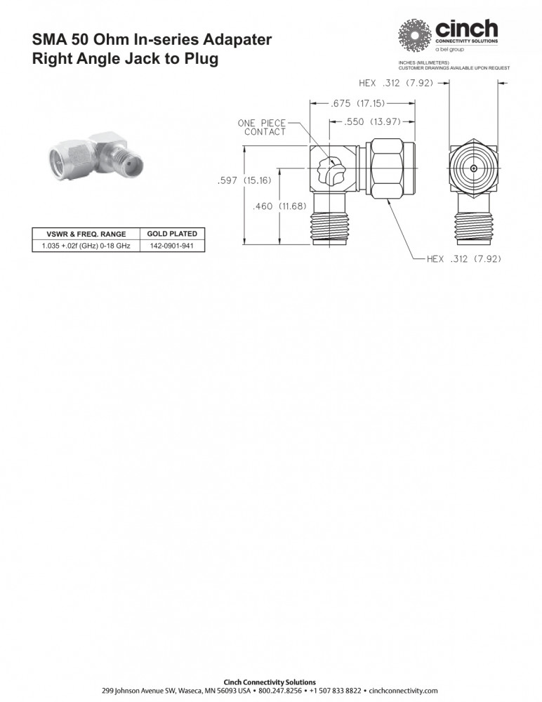 Bel Fuse 142-0901-941 technical document page 1